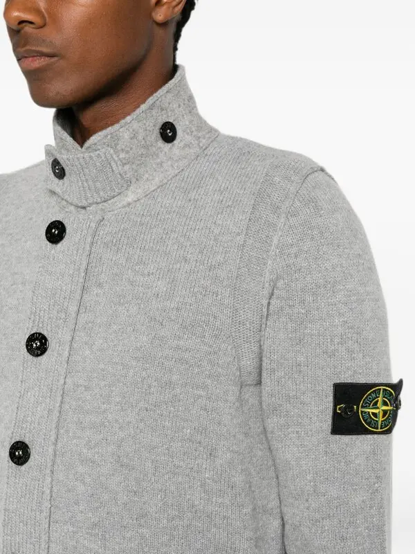 Stone Island Button-up Jumper - Gray