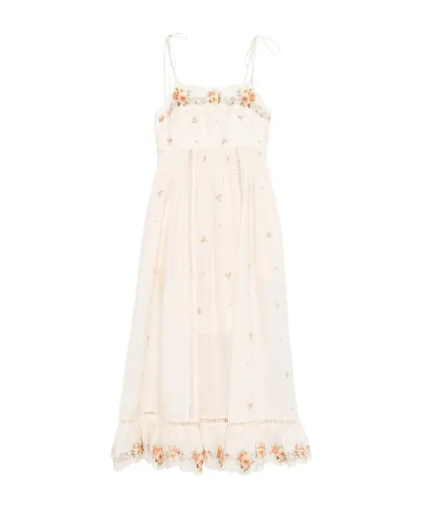 Zimmermann Embroidered Linen Maxi Dress
