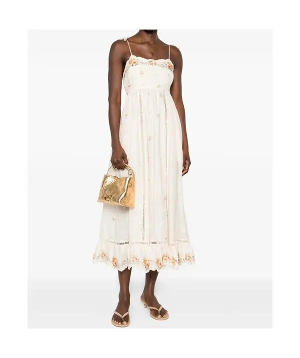 Zimmermann Embroidered Linen Maxi Dress