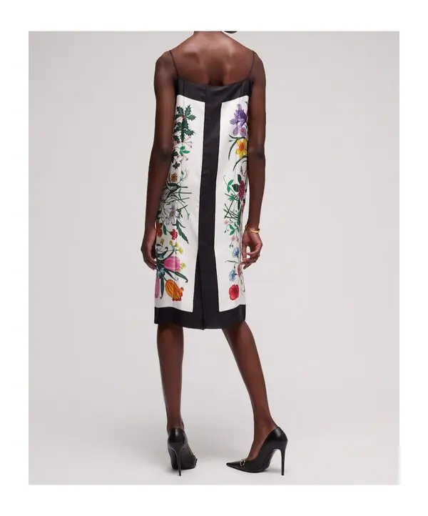 Gucci Flora Printed Silk Twill Dress - Multi-color