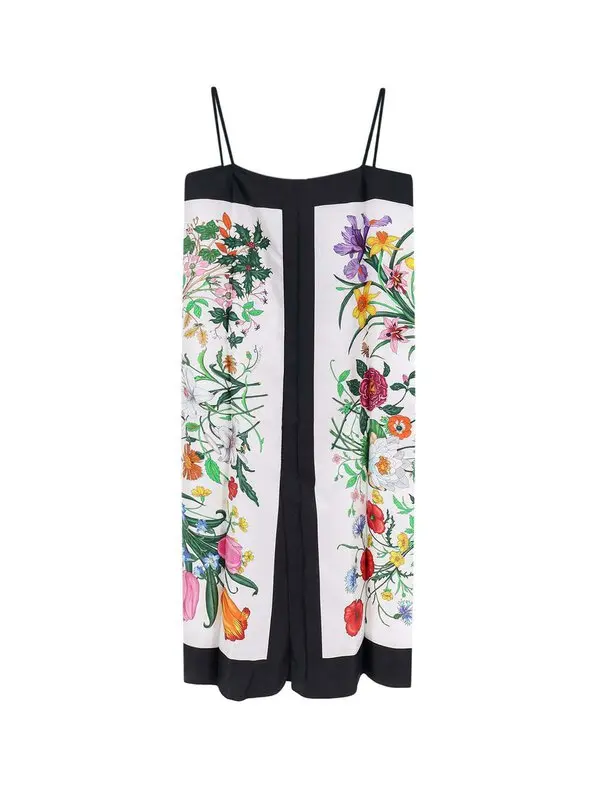 Gucci Flora Printed Silk Twill Dress - Multi-color