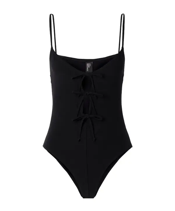 Lisa Marie Fernandez Tie-detailed Crepe Swimsuit - Black