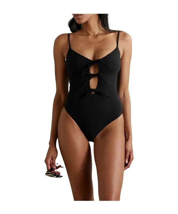 Lisa Marie Fernandez Tie-detailed Crepe Swimsuit