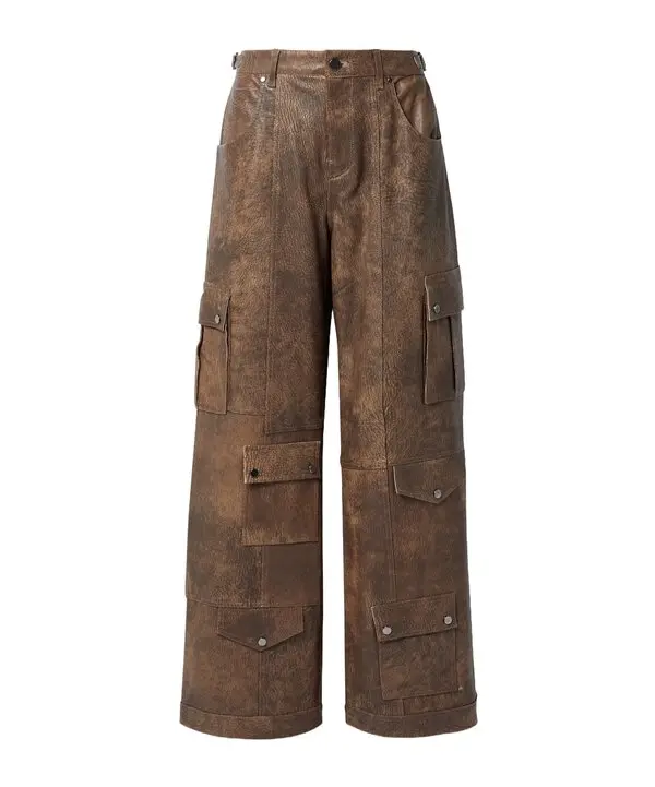Dodo Bar Or Arianna Leather Wide-leg Cargo Pants