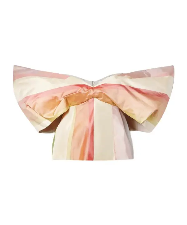 Rosie Assoulin Off-the-shoulder Striped Silk Taffeta Top - No