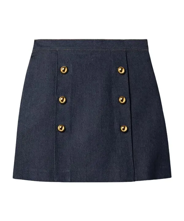 Adam Lippes Embellished Denim Mini Skirt