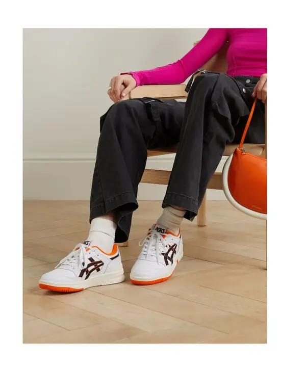 Asics Solid Color Leather Sneakers