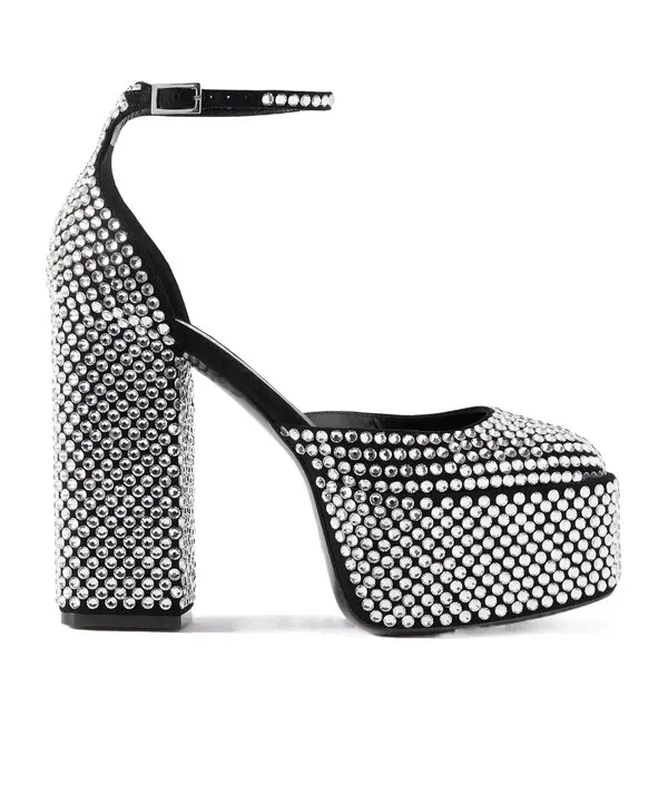 Paris Texas Dalilah Crystal-embellished Suede Platform Pumps