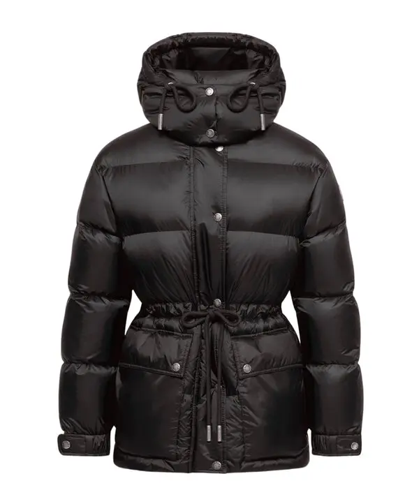 Moncler Sesie Hooded Mid-length Down Jacket - Black