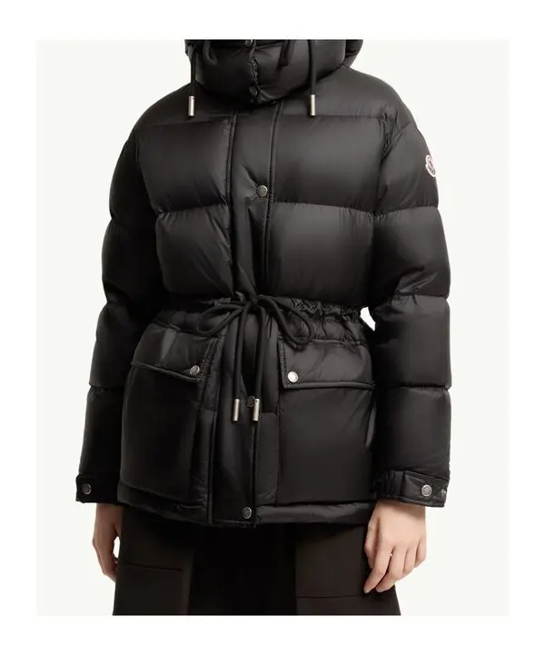 Moncler Sesie Hooded Mid-length Down Jacket