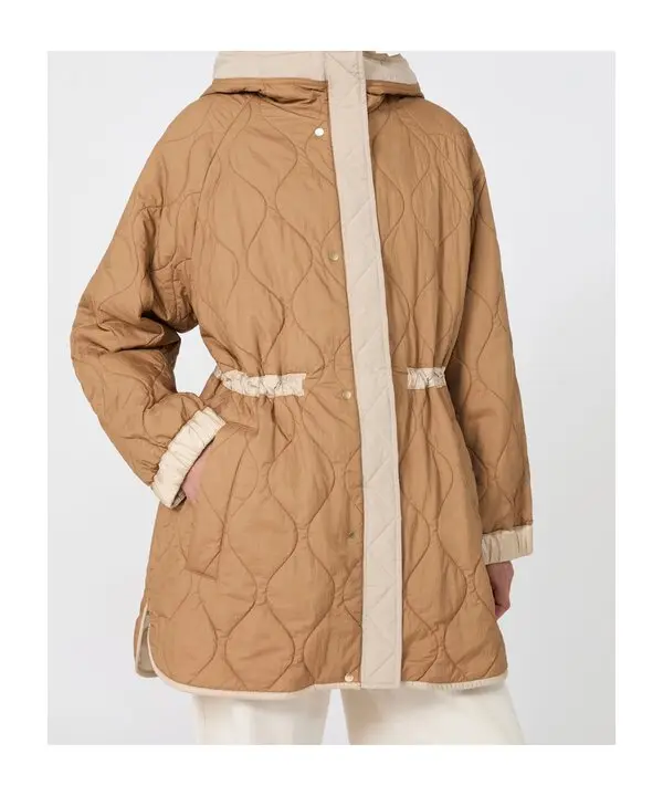 Max Mara Reversible Water-repellent Canvas Padded Parka Sand
