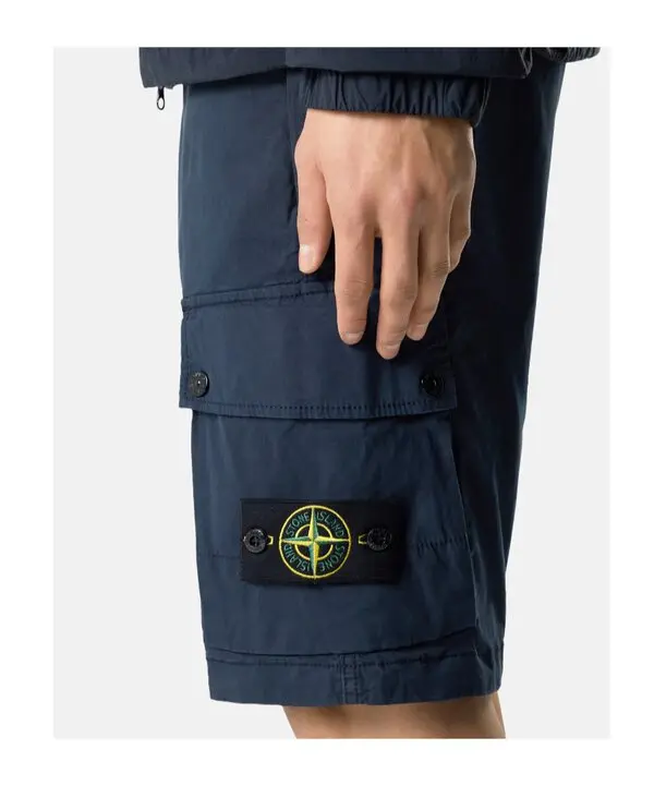 Stone Island Slim-fit Cargo Bermuda Shorts With Zip Pockets