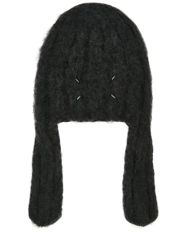 MAISON MARGIELA Ribbed Beanie - Charcoal
