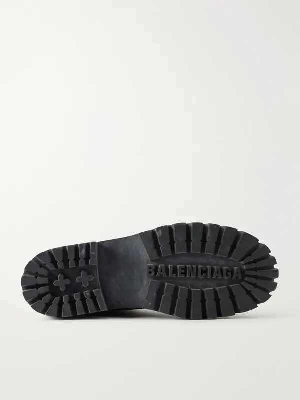 Balenciaga Combat Strike Waxed Suede Lace-up Boots - Green