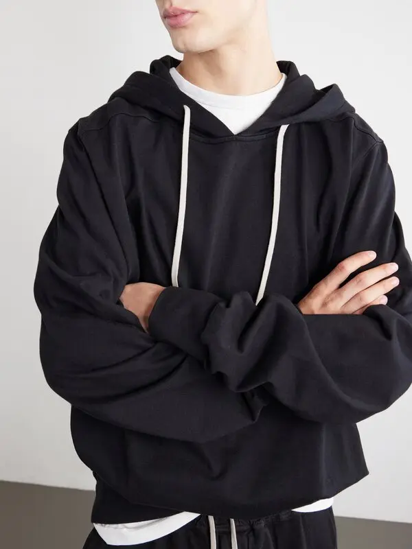 Rick Owens Oversized Cotton-jersey Hoodie - Black