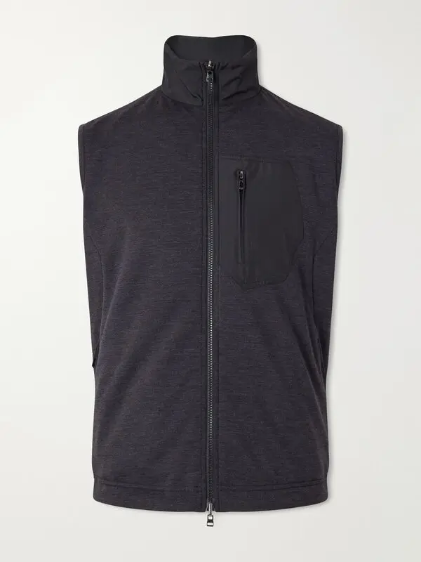 Sease Explorer Reversible Padded Wool-blend Jersey And Micro-ripstop Gilet