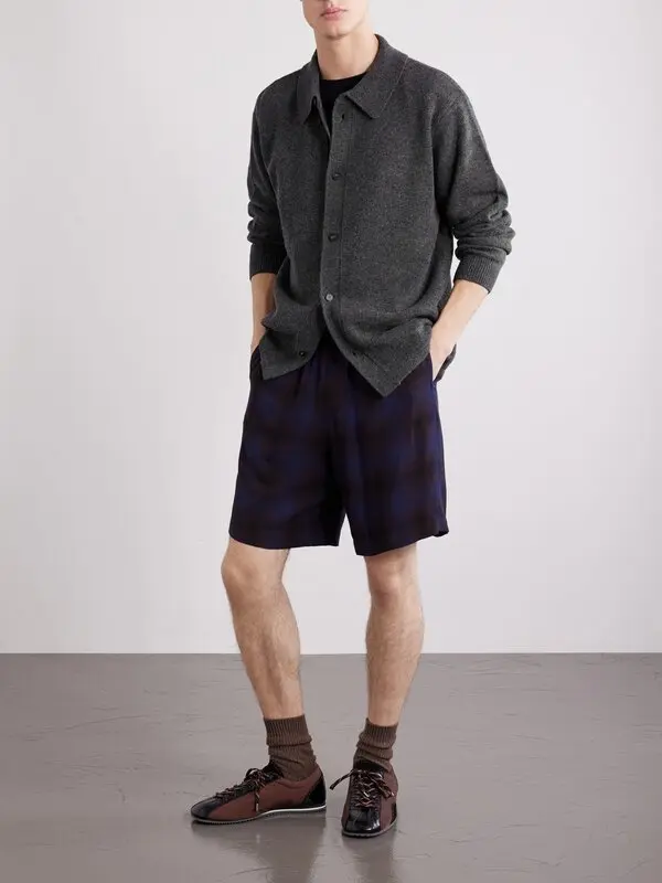 FRAME Wool Cardigan With Point Collar - Gray