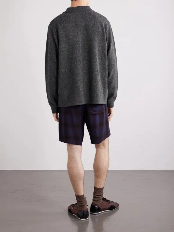 FRAME Wool Cardigan With Point Collar - Gray