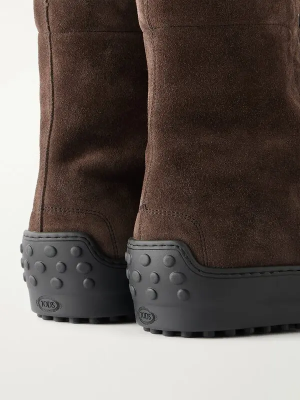 TOD'S Winter Gommino Suede Lace-up Boots - Brown