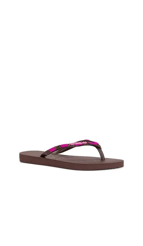 Havaianas Slim Glow Sandal In Chocolate