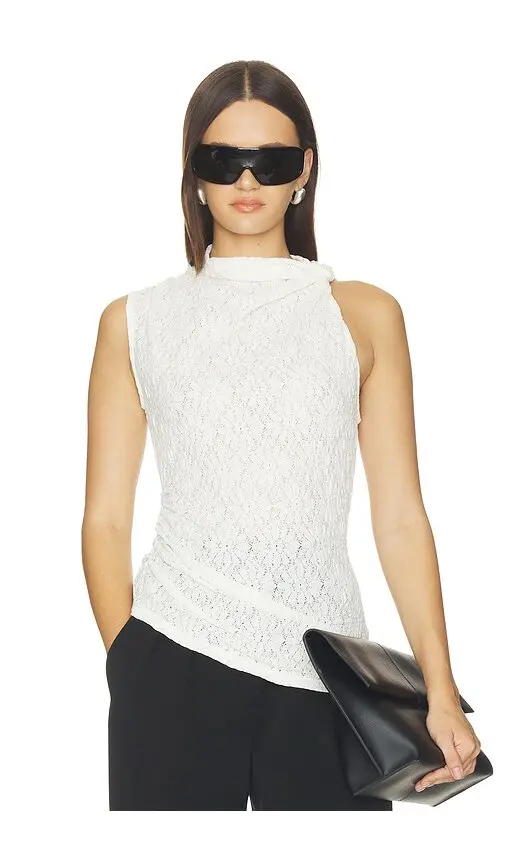 Proenza Schouler White Label Circe Top In Ivory - Alabaster