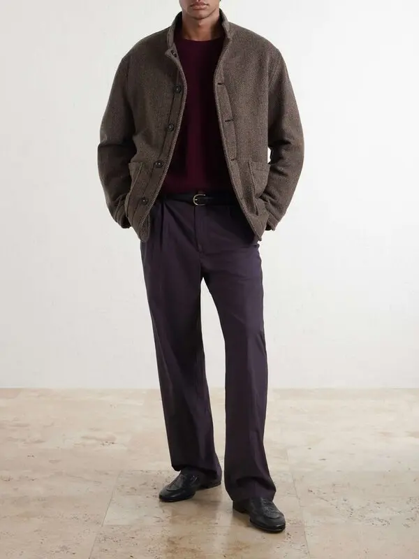 Massimo Alba Chevrolet Reversible Herringbone Wool-blend Jacket