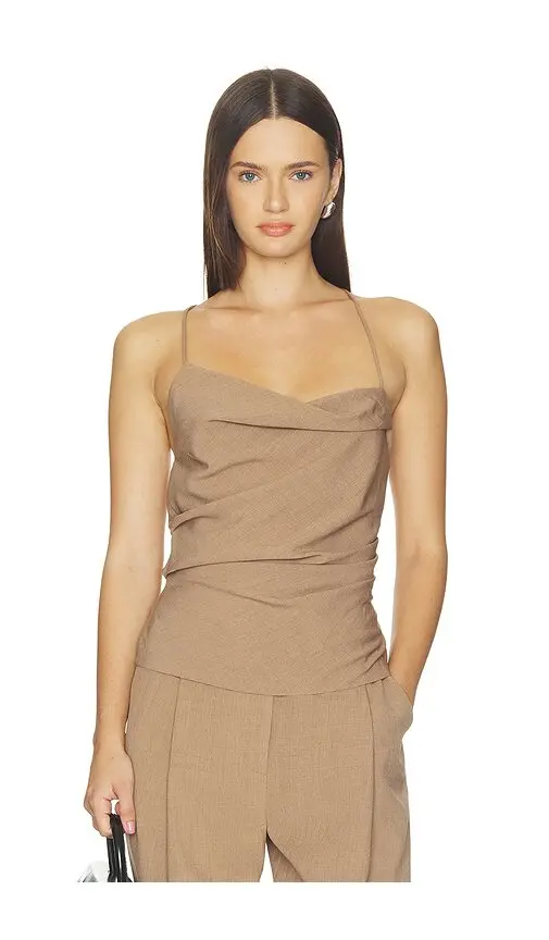 THE SEI Asymmetrical Cowl Neck Top