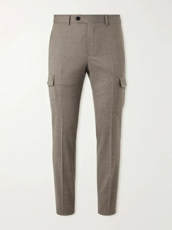 SLOWEAR Tapered Wool-blend Flannel Trousers