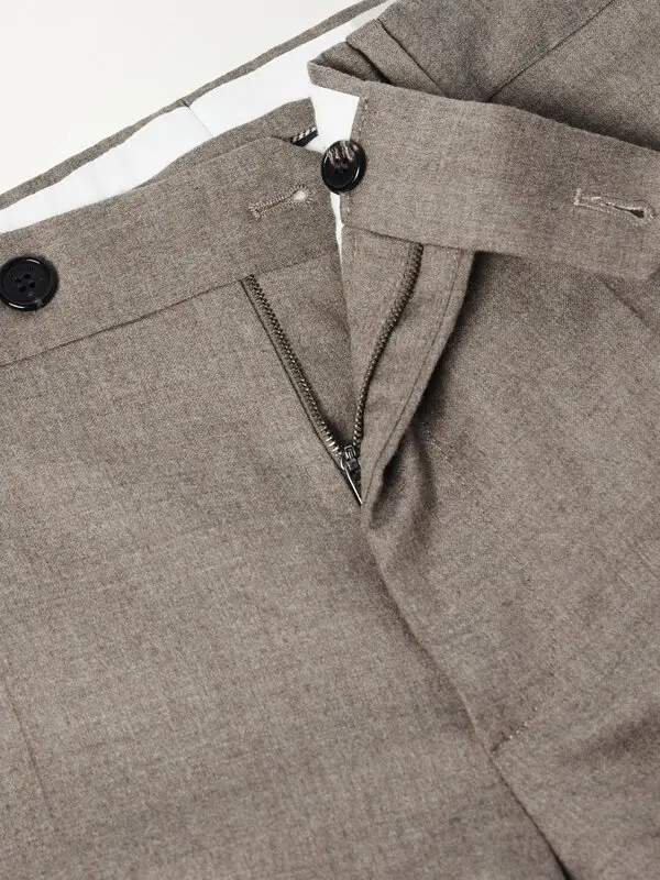 SLOWEAR Tapered Wool-blend Flannel Cargo Trousers