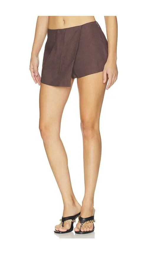 Cult Gaia Posey Skort In Brown