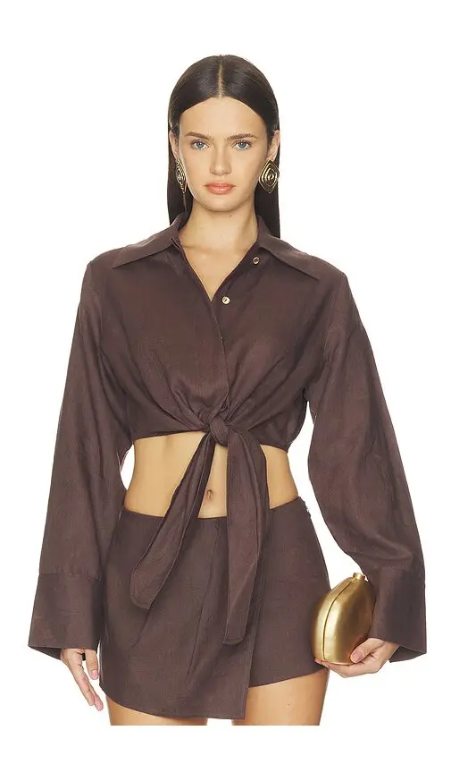 Cult Gaia Kate Top In Brown