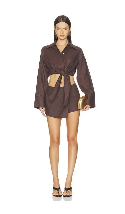 Cult Gaia Kate Top In Brown