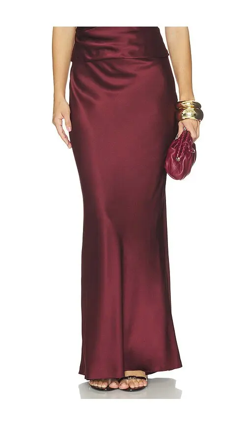 THE SEI Bias Maxi Skirt In Burgundy