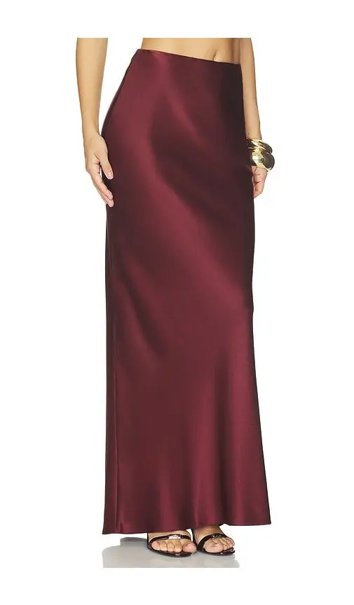 THE SEI Bias Maxi Skirt In Burgundy