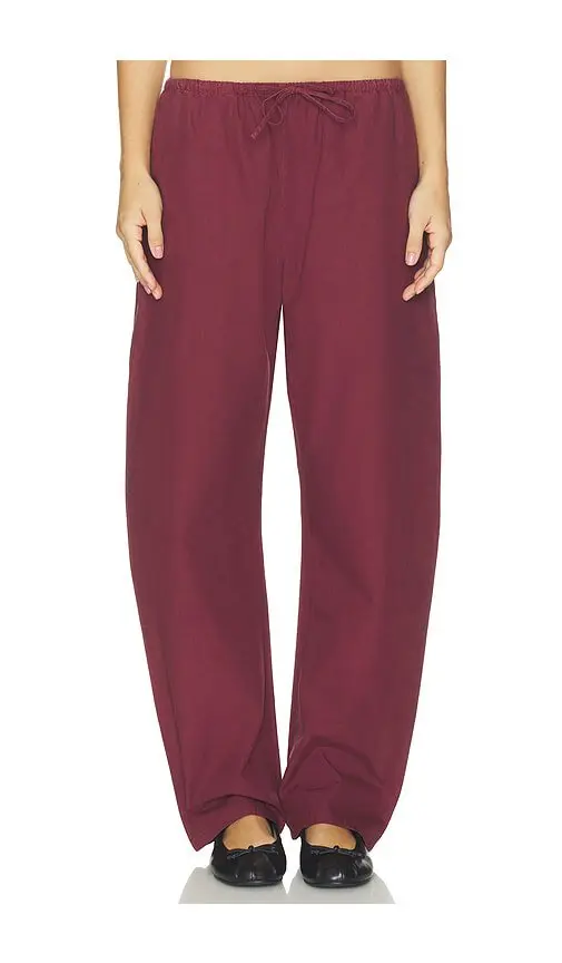 LESET Kyoto Drawstring Pant In Burgundy