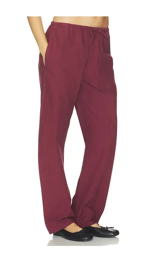 LESET Kyoto Drawstring Pant In Burgundy