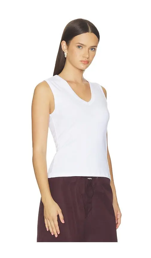 LESET Nando Sleeveless V-neck Tank Top - White