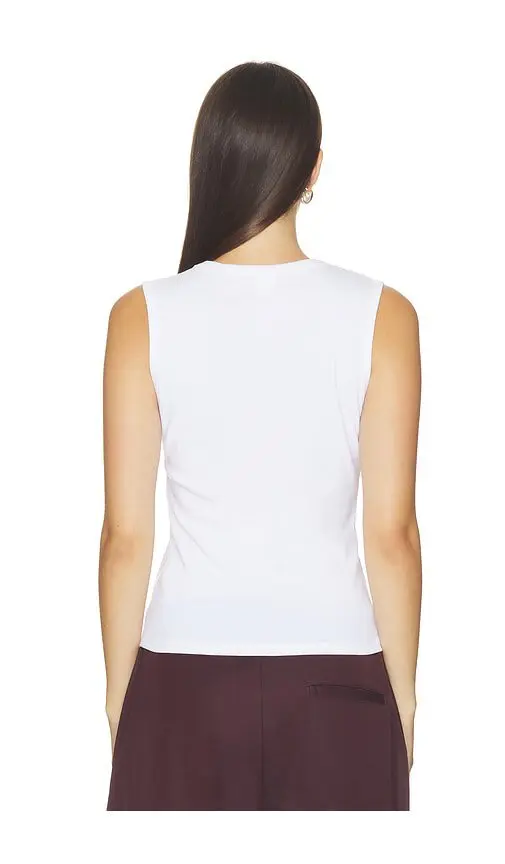 LESET Nando Sleeveless V-neck Tank Top - White