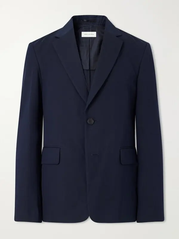 Dries Van Noten Billys Cotton And Wool-blend Canvas Blazer - Blue