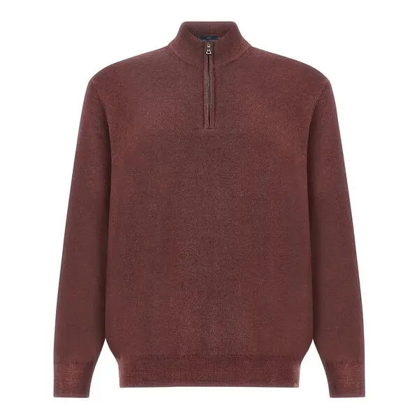 Paul & Shark Garment-dyed Half-zip Wool Sweater
