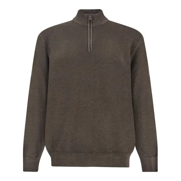 Paul & Shark Garment-dyed Half-zip Wool Sweater
