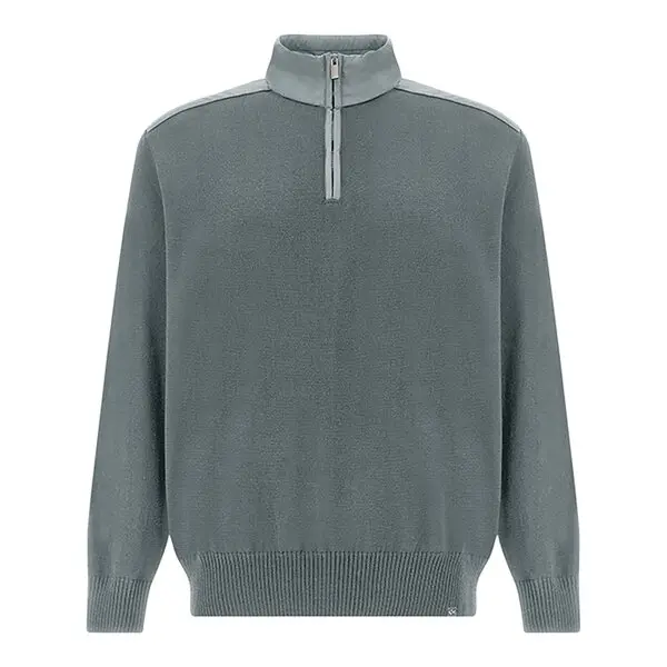 Paul & Shark Half-zip Sweater In Cool Touch Wool With Typhoon® Re-4x4 Stretch Details - Quiet Shade