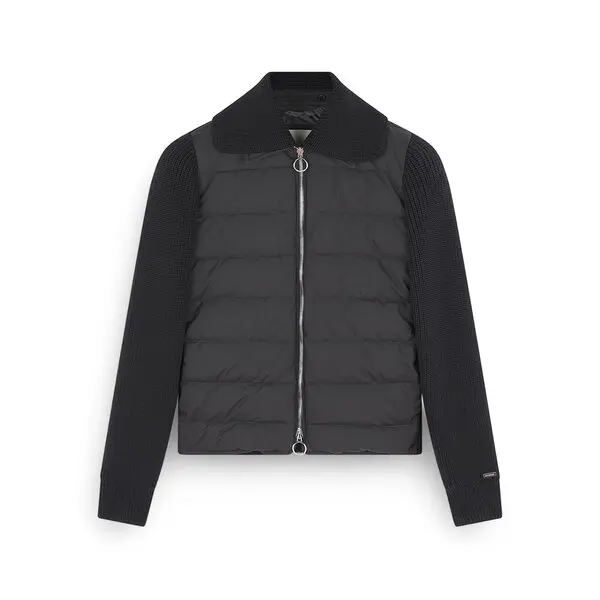 Paul & Shark Hybrid Zip-up Blouson In Wool And Typhoon® Platinum - Black