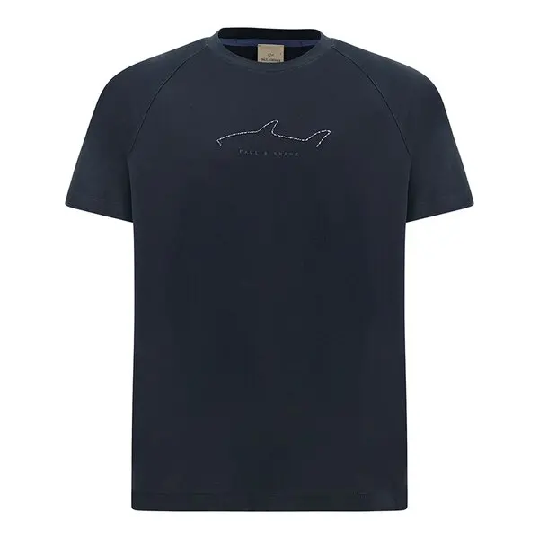 Paul & Shark Cotton Jersey T-shirt With Embroideries - Dama Blue