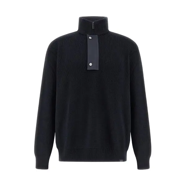 Paul & Shark Tech Wool Half-zip Sweater With Typhoon® Details - Blue