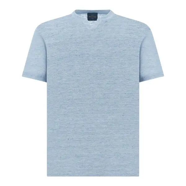 Paul & Shark Pure Linen Jersey Open Collar T-shirt