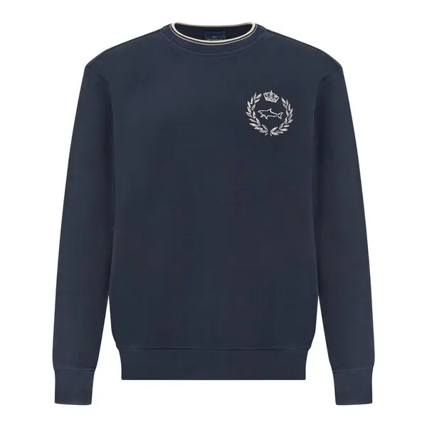 Paul & Shark X‑soft Sweatshirt In Cotton With Heraldic Embroidery