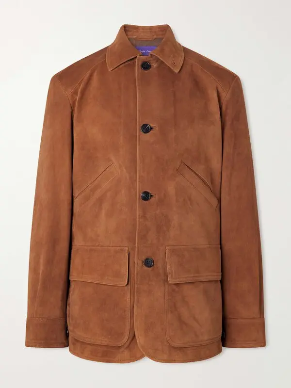 Ralph Lauren Purple Label Hollis Panelled Suede Jacket