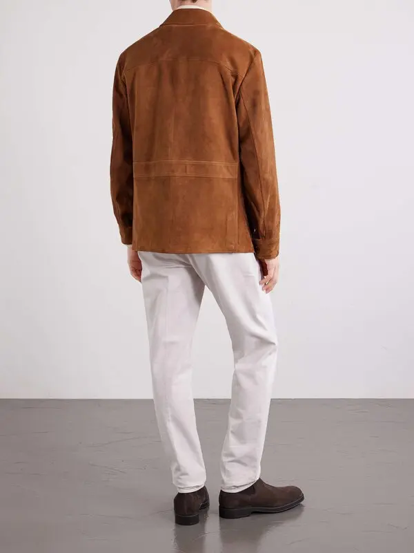 Ralph Lauren Purple Label Hollis Panelled Suede Jacket