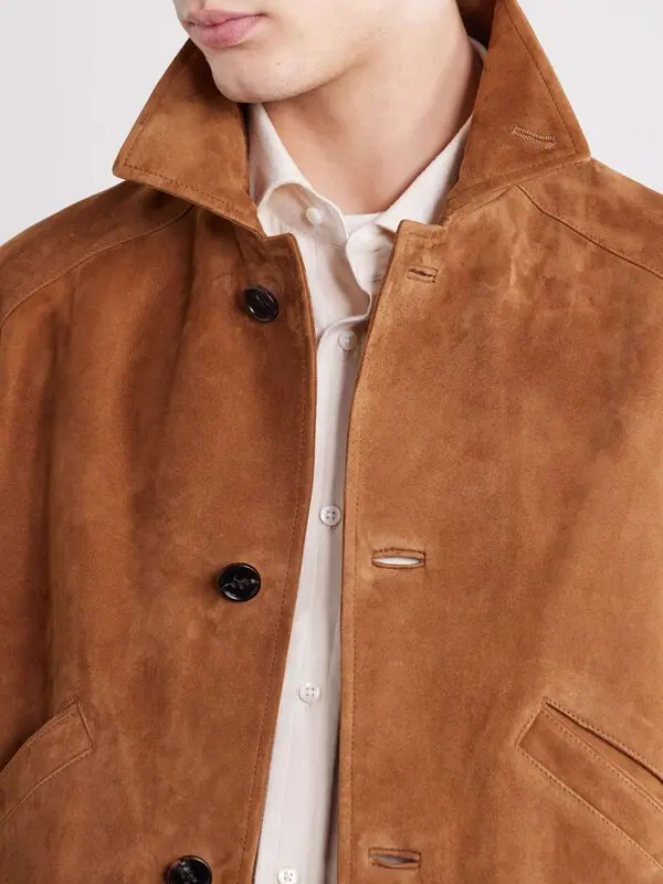 Ralph Lauren Purple Label Hollis Panelled Suede Jacket